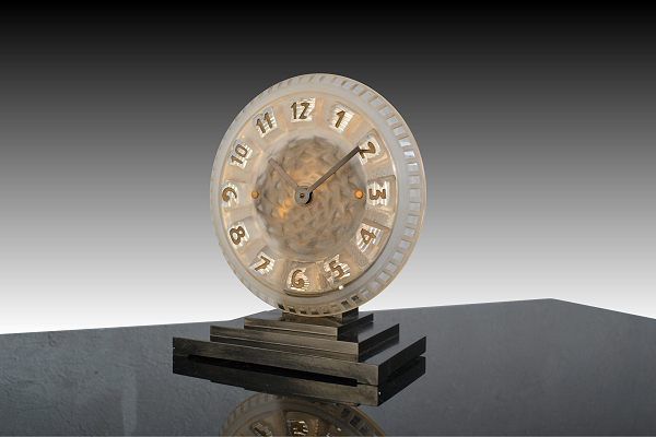 1930.fr ATO round glass clock - Art deco sculptures bronze clocks vases