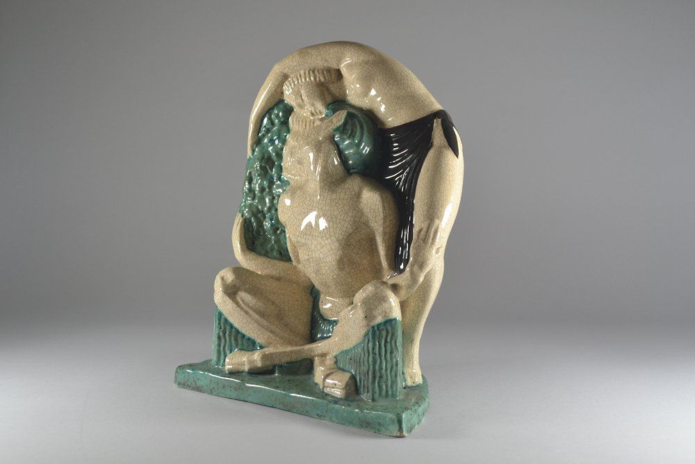 1930.fr Pierre Le Faguays for Edouard Cazeau, Satyr and Bacchante ...